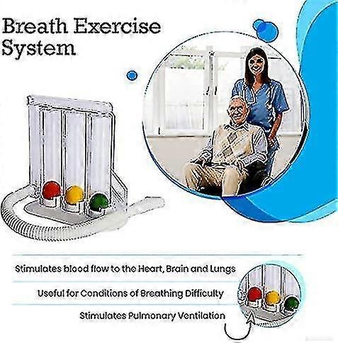 respiratory Trainer Three Ball Transparent Spirometry Lung Function ...