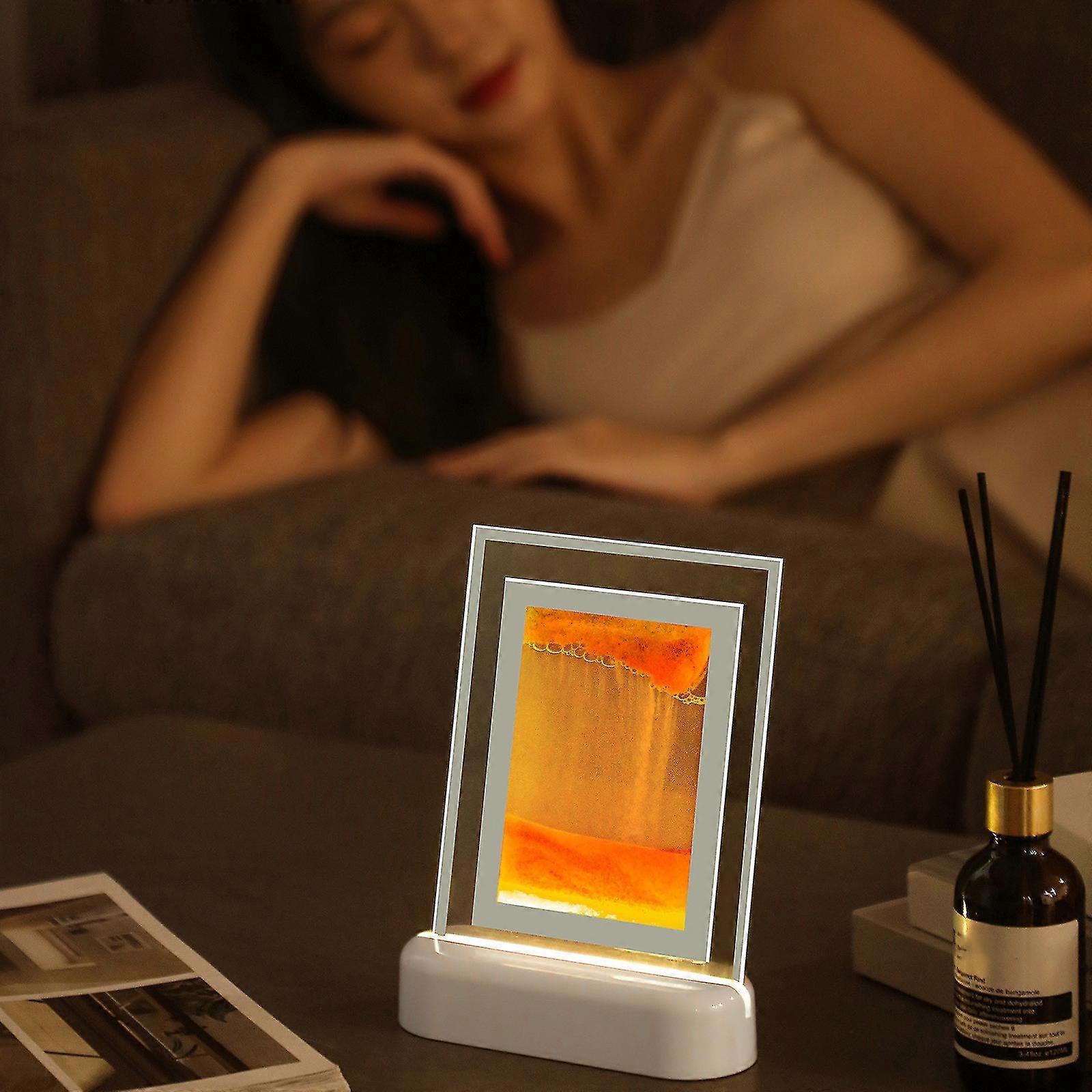 Lamp Moving Sand Art Painting Night Light, 3d Sandscape Moving Sand ...