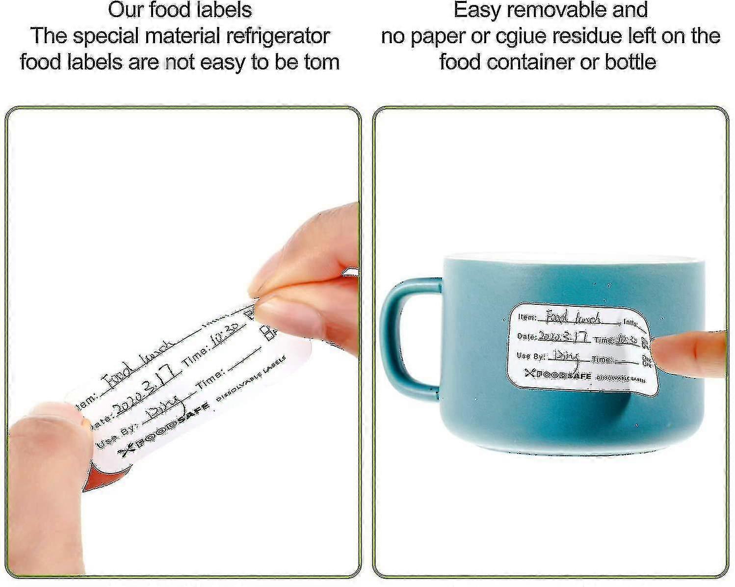 900 stykker Food Storage Labels Adhesive Aftagelige Food Labels Food ...