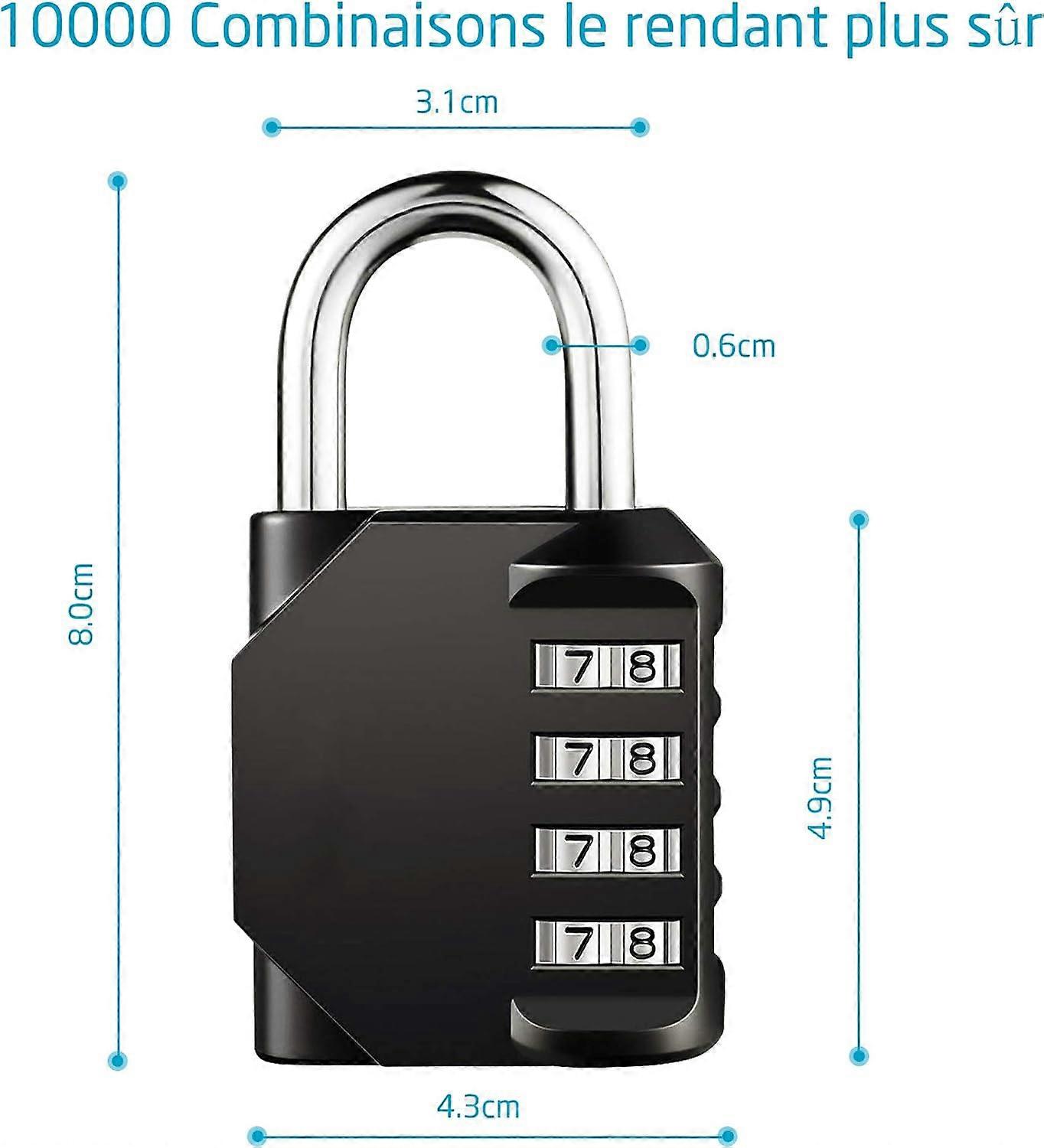 4 Digit Combination Padlock, 2 Pack Code Padlock 4 Digit Anti Rust and ...