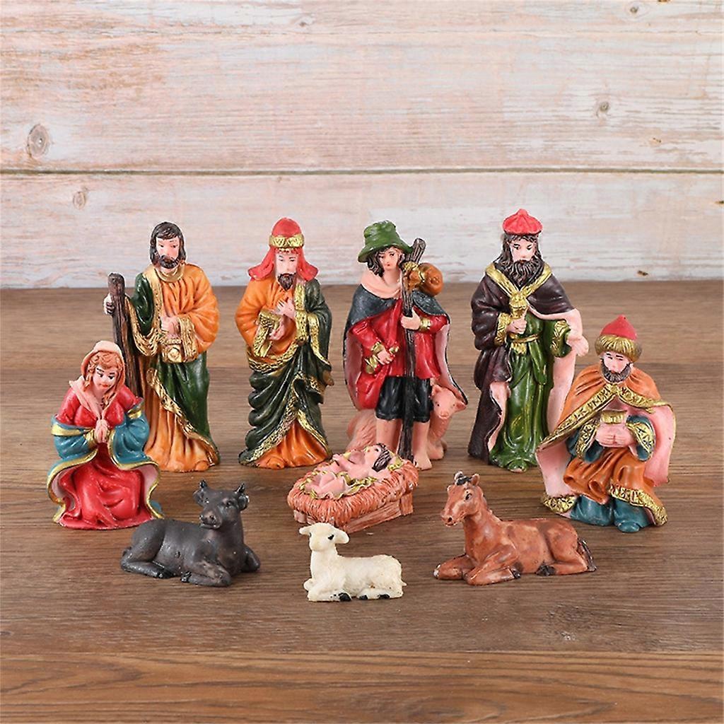 Nativity Scene Figures Resin Statue Holy Family Crafts Artwork ...