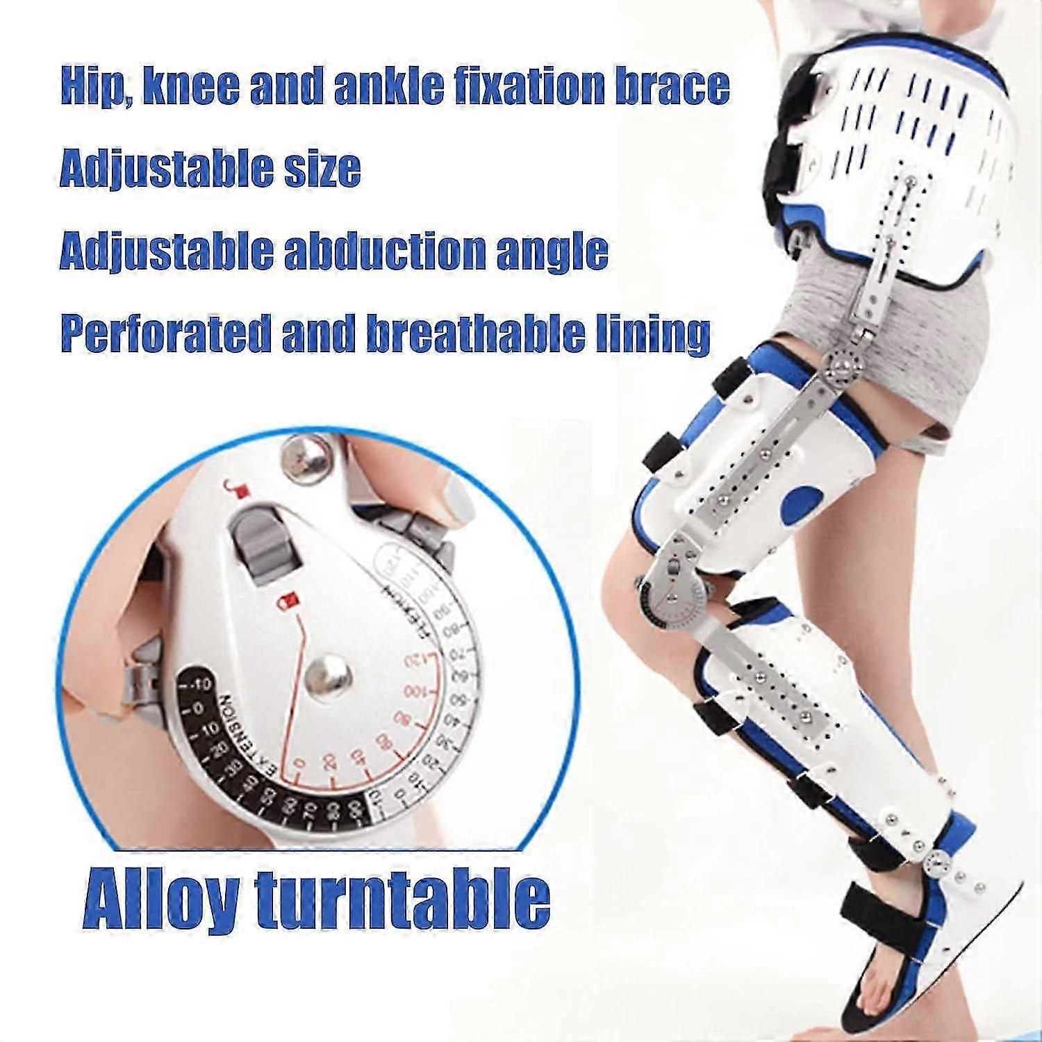 NEW Hinged Knee Brace,knee Joint Fixation Bracket Adjustable Hip, Knee ...