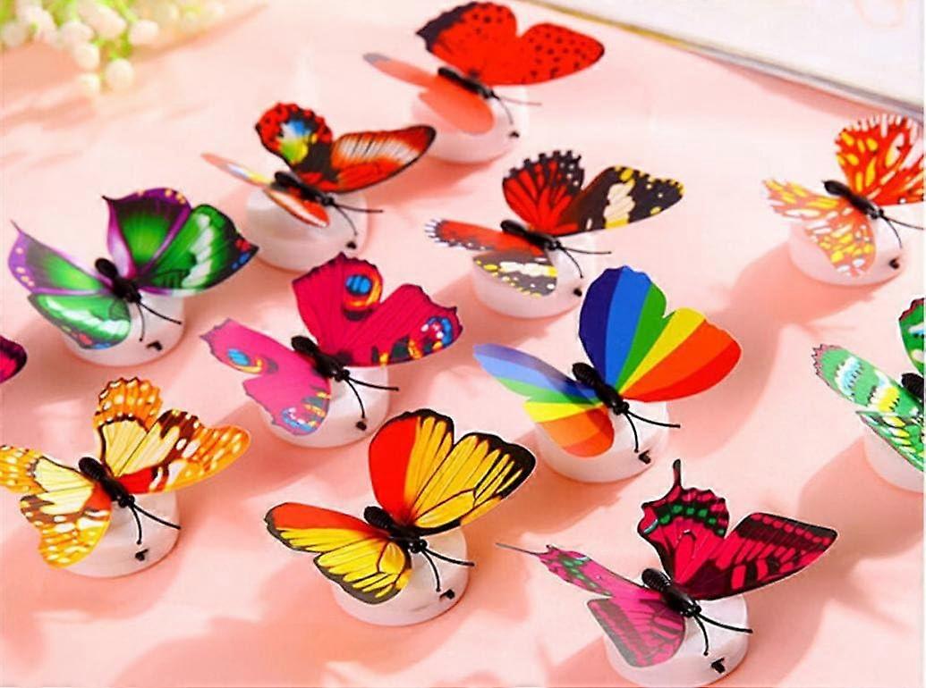 10 Pcs Led Butterfly Wall Stickers Lights Wall Stickers 3D House ...