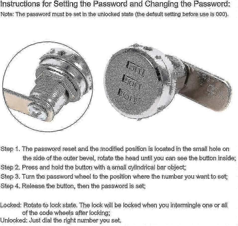 Drawer Combination Lock, 3 Digits, Suitable For Electric Box Storage ...