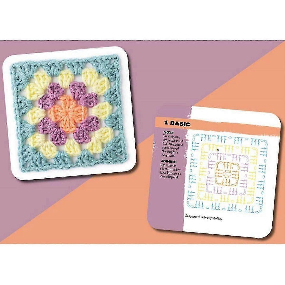 The Granny Square Card Deck - 50 Mix & Match Designs, Crochet Granny ...