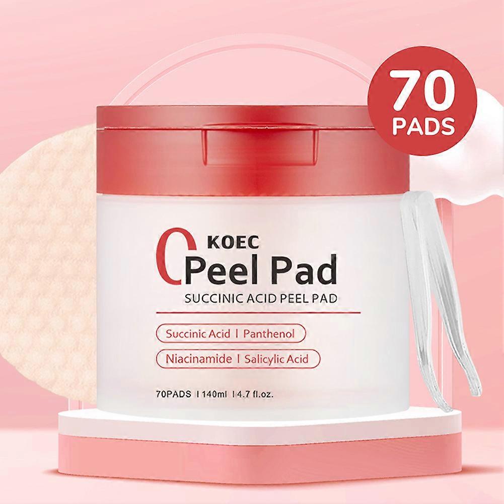 70pcs Red Succinic Acid Toner Pads Exfoliating Pads for Anti-Acne ...