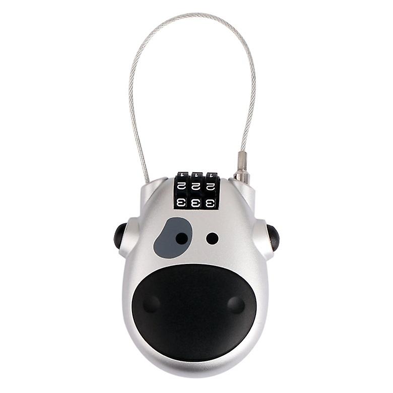 Cartoon Cow Combination Luggage Lock Password Padlock With Retractable ...