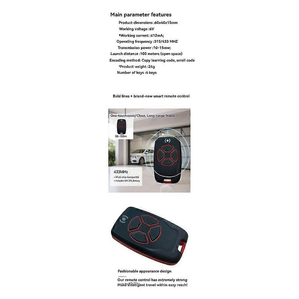 433M Wireless Remote Control Switch with Fixed Learning Code for Doors ...