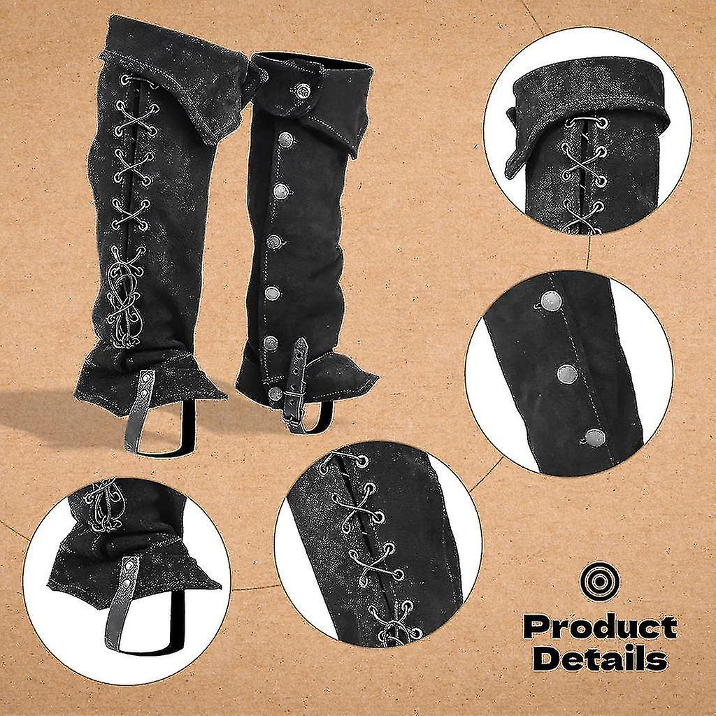 Mens Halloween Pirate Boots Frosted Leather Pirate Boot Tops Shoes ...