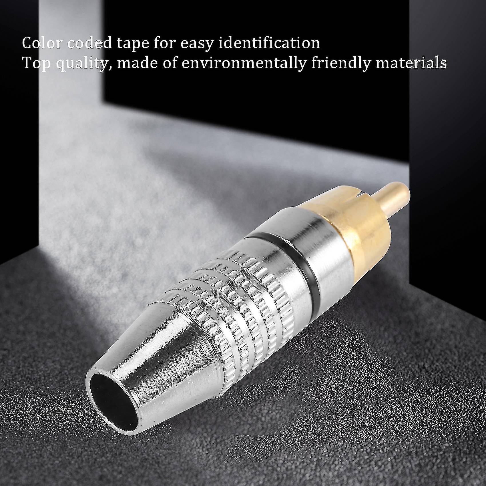 Rca Male Plug Adapter, Audio Phono Gold Plated Solder Connector,hi End - 6-pack,silver | Fruugo UK