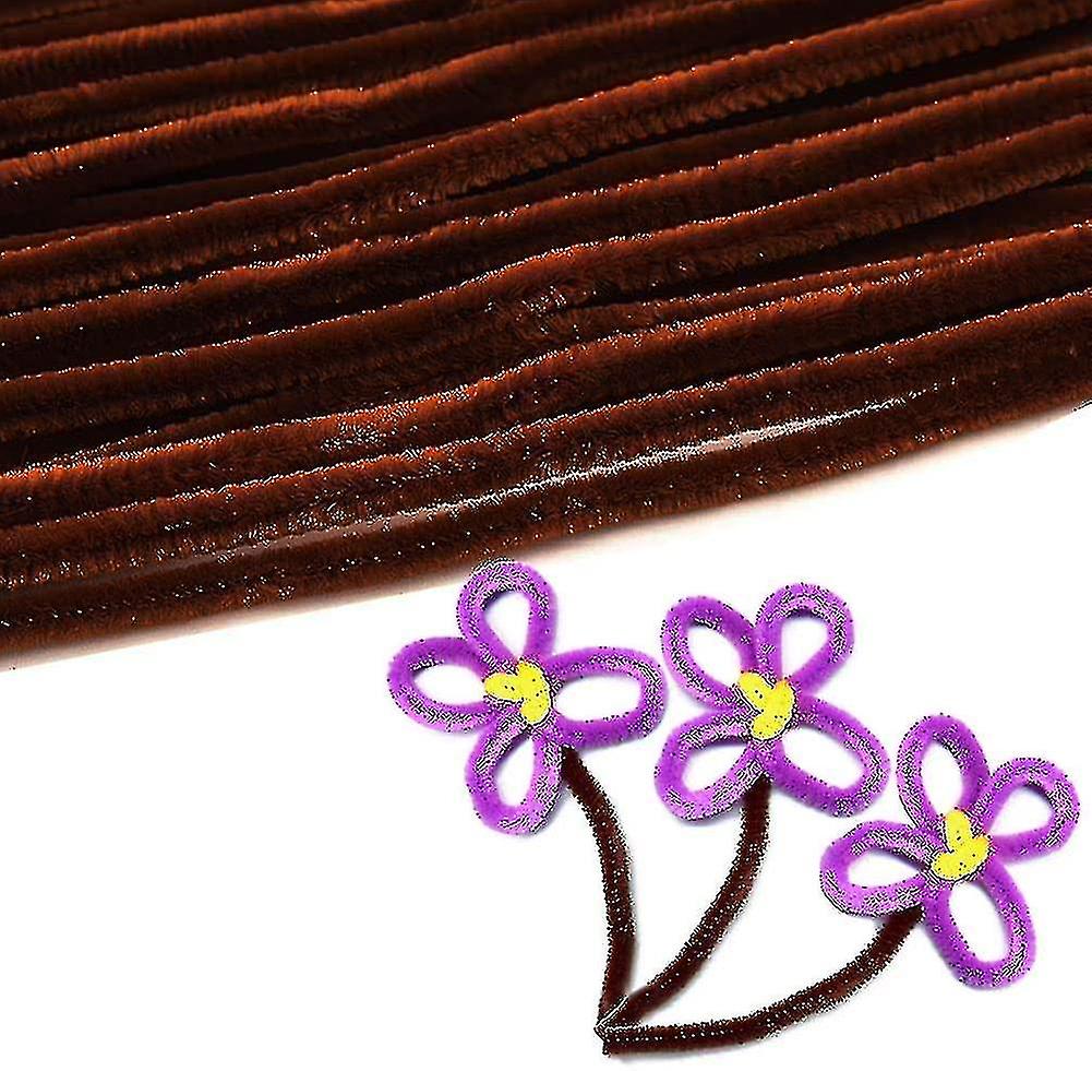300pcs Christmas Brown Pipe Cleaners Set Including 100pcs Brown ...