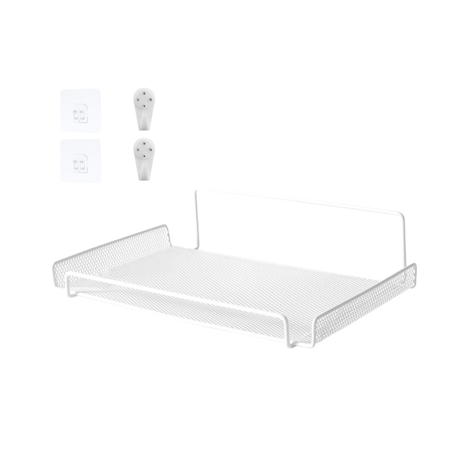 1 Set Storage Shelf Wall-mounted Punch Free Space-saving Living Room ...