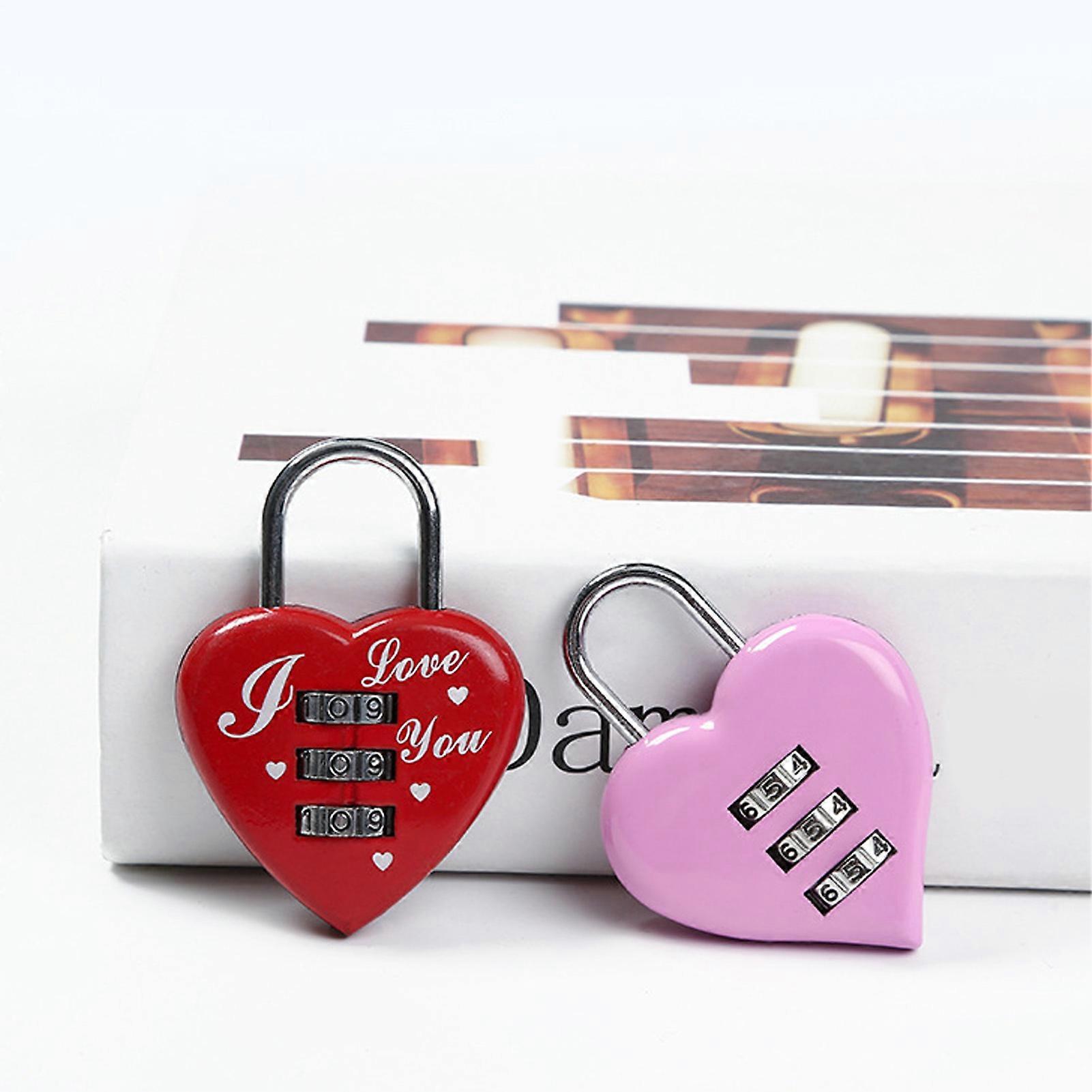 Heart Padlock Code 3 Numbers Password Combination Heart Shape Safety ...