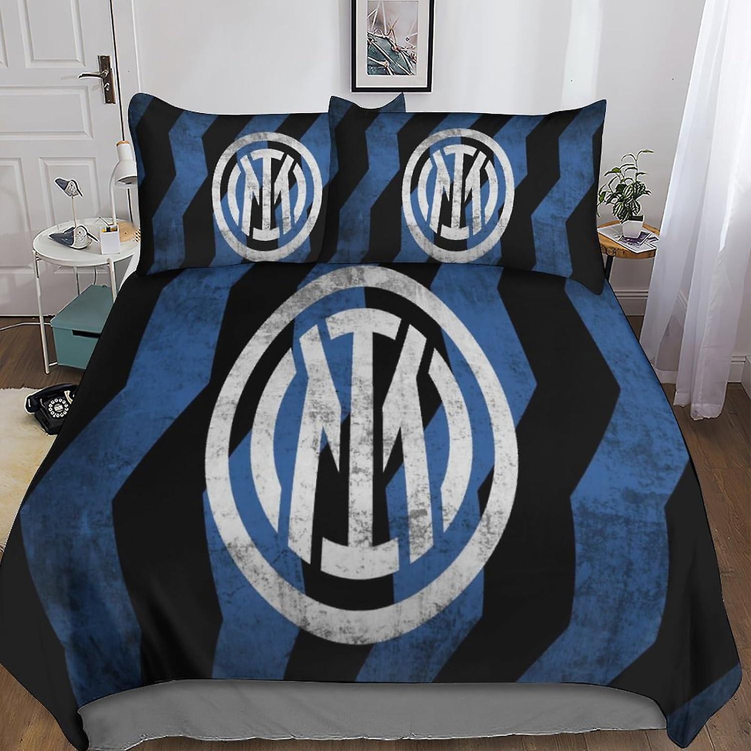 HOUKIG Inter Milan Bedding Set 3 Piece Super Club Printed Microfibre Zip Duvet Cover | Fruugo UK