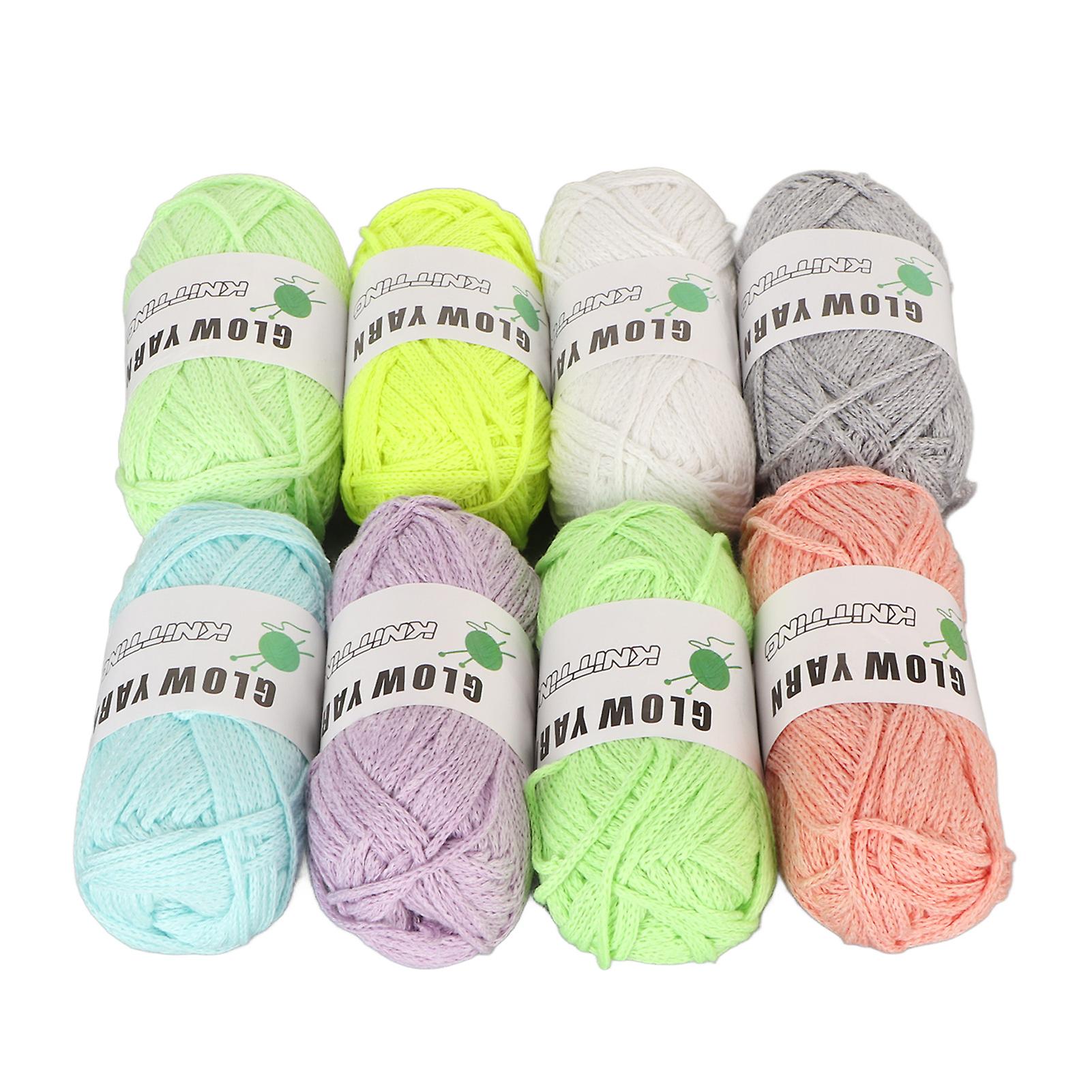 8pcs Glow Yarn Multicolor Knitting Luminous Craft Yarn for Beginner DIY ...