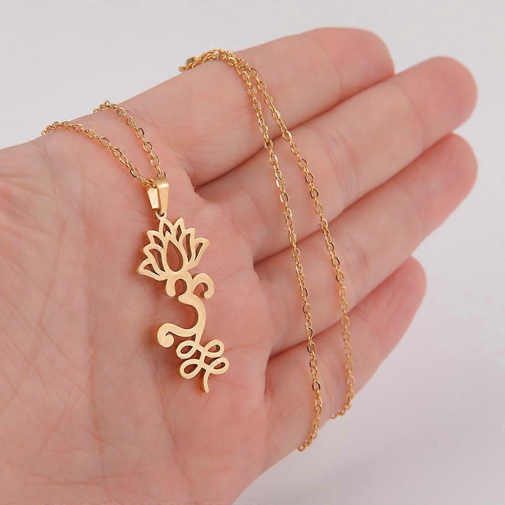 Dawapara Vintage Unalome Necklace Om Sanskrit Symbol Lotus Hinduism ...