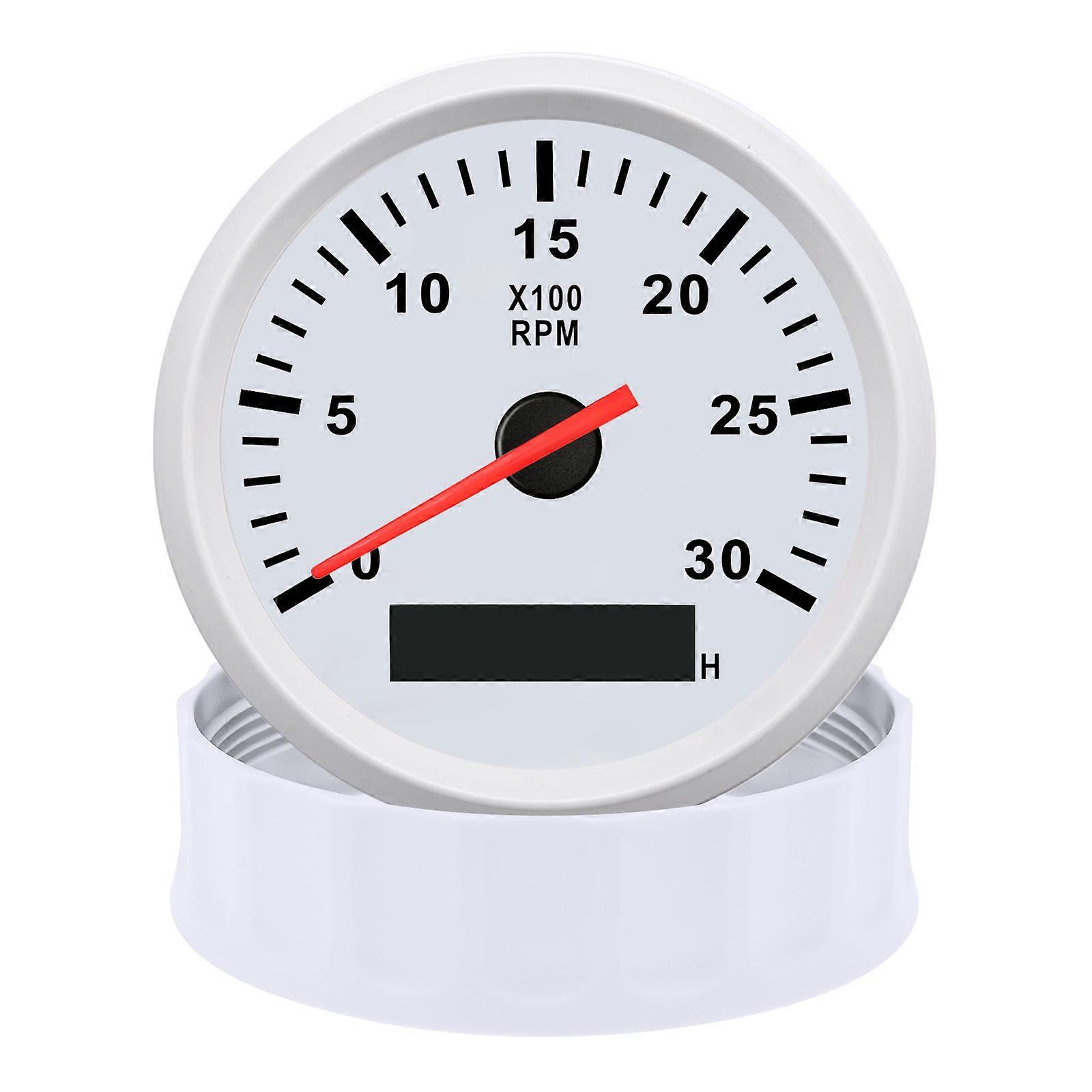 HD 3000 4000 6000 7000 8000 RPM 85MM Tachometer Tacho Gauge Red Light ...