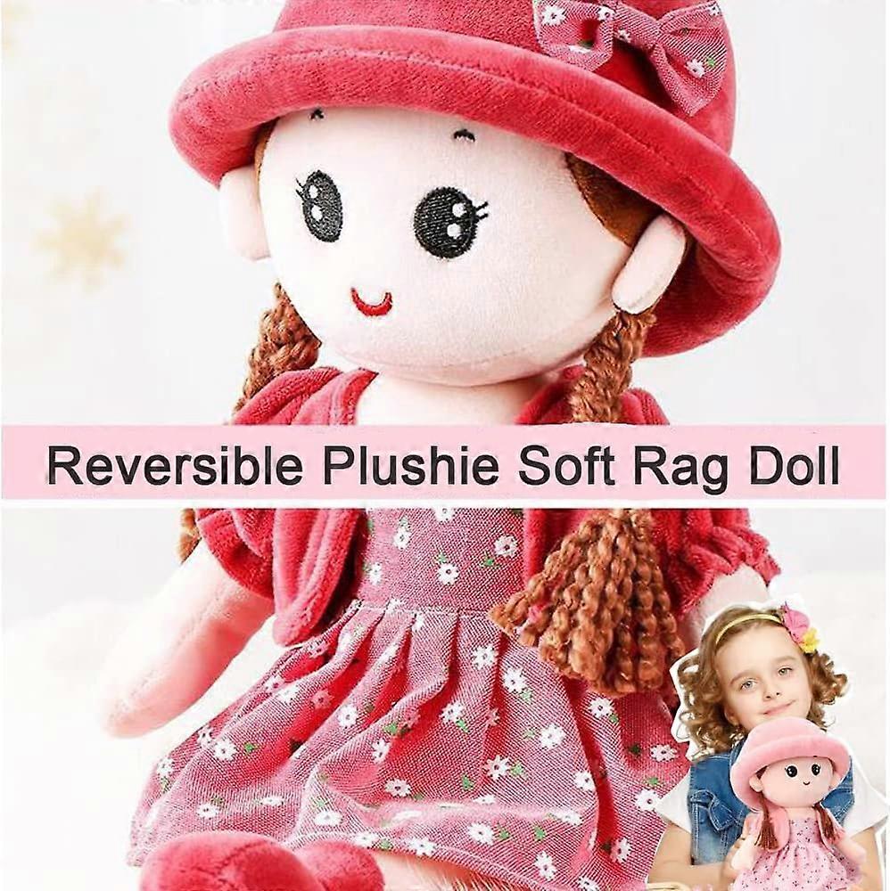 Pink 35CM Adorable Plush Soft Baby Girl Dolls Cuddly Ragdoll Princess ...