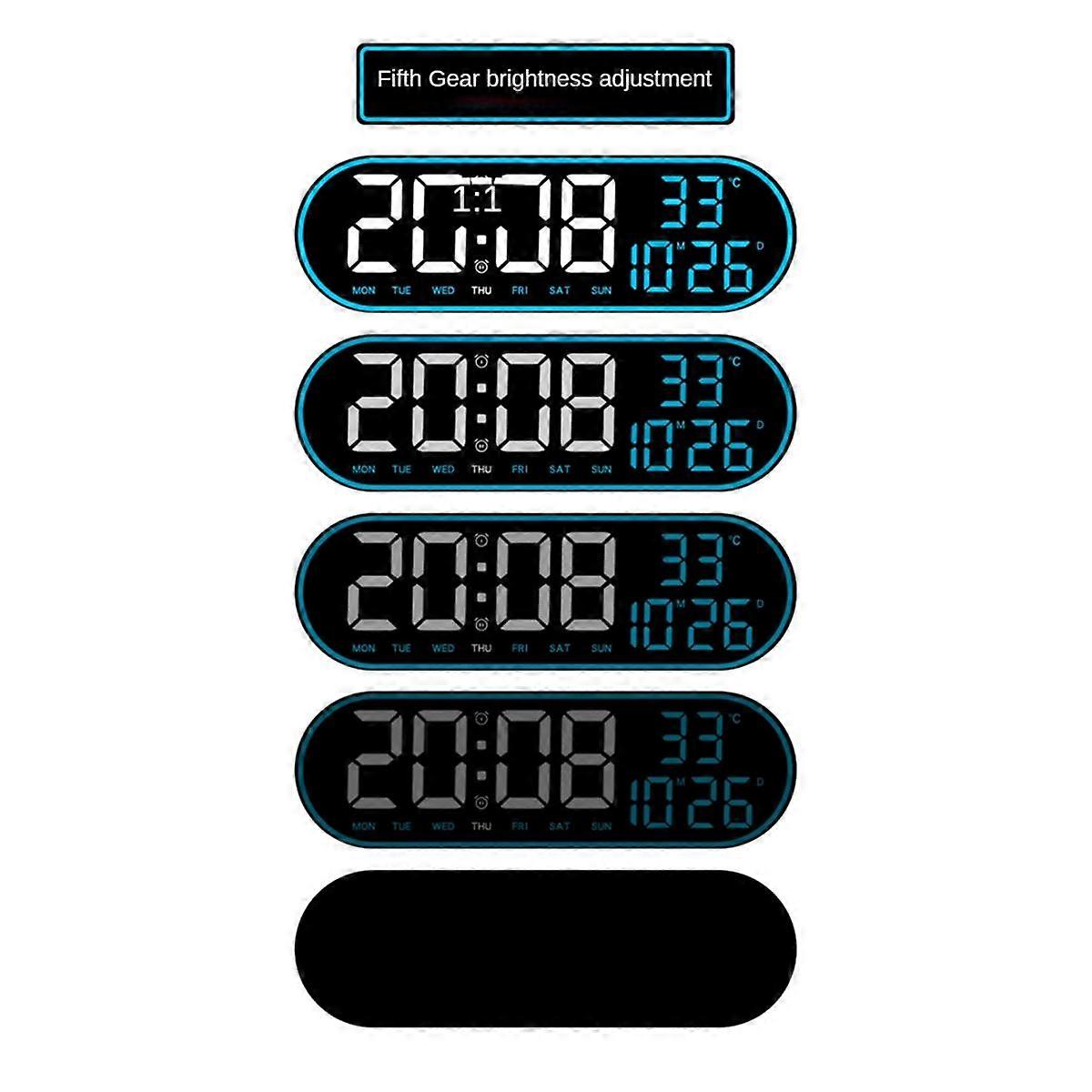 Digital Wall Clock Display, 15Inch Clock with Time Date Temp Week ...