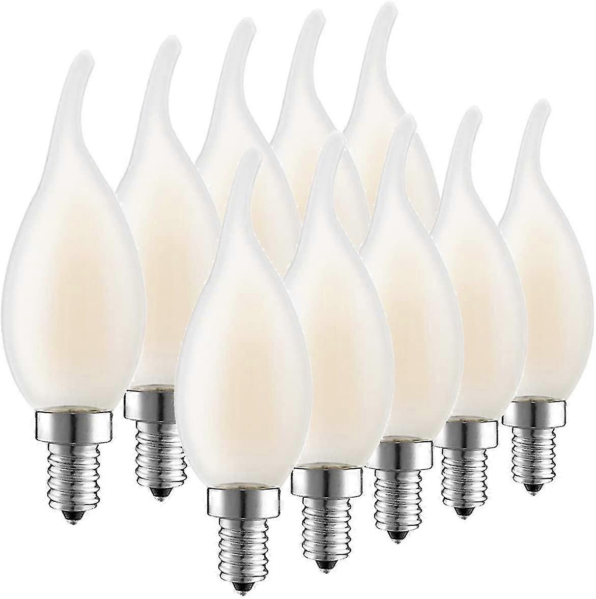 Led Bulb E14 With Dimmable Filament, Set Of 10 Bulbs Flame, 4 Watts Consumed Equivalence ...