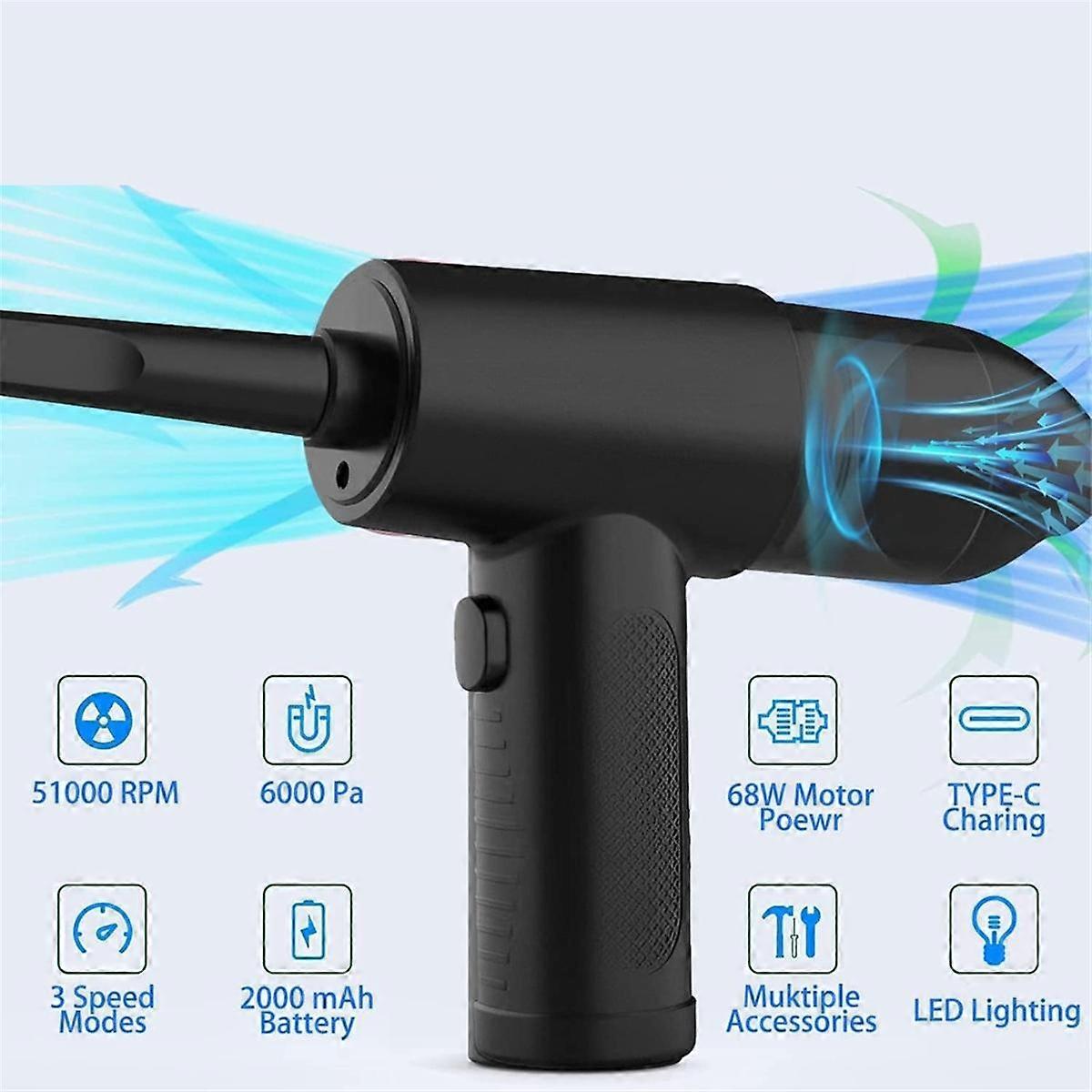 Compressed Air Duster,Electric Air Duster and Vacuum 2 in 1,3 Speeds ...