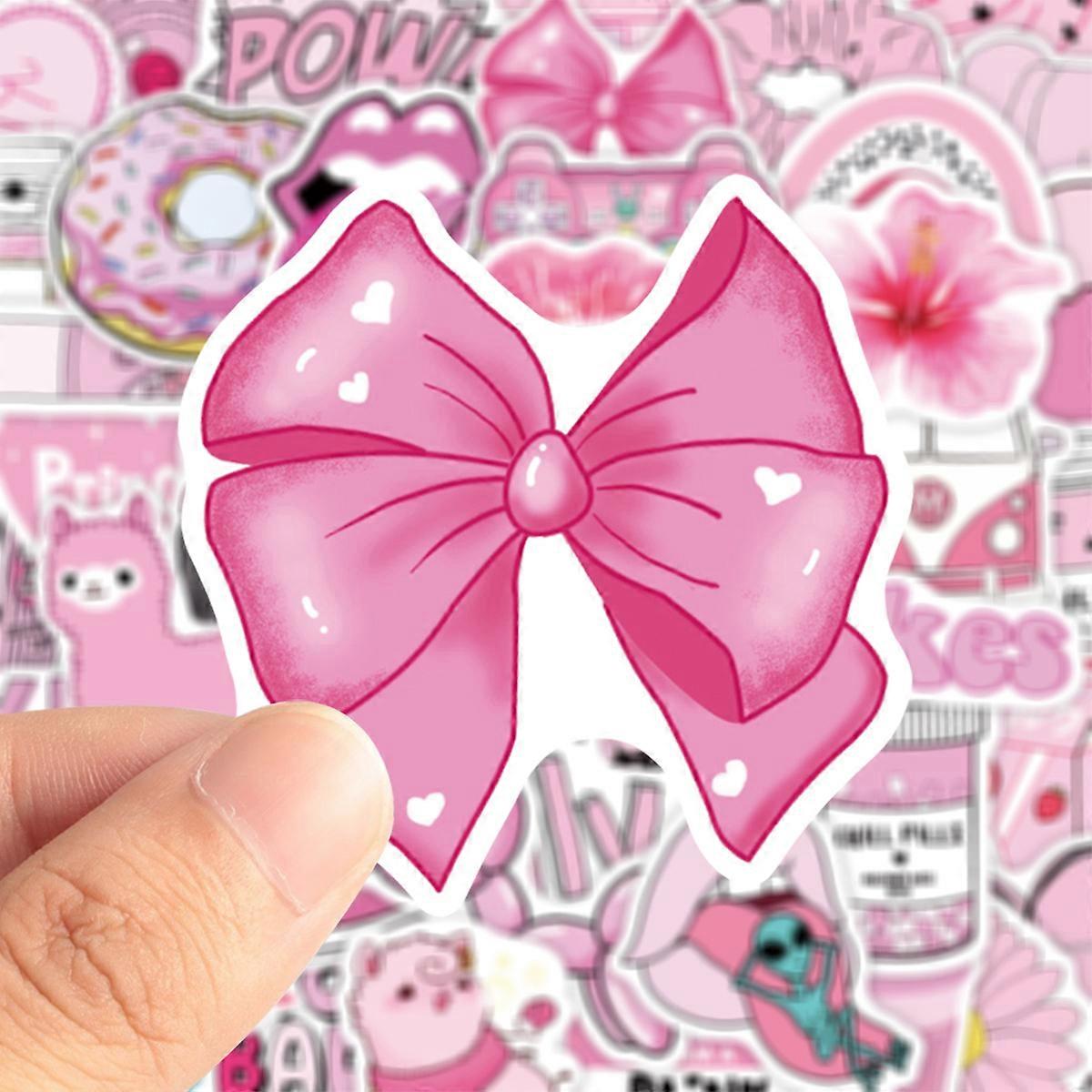 50pcs Preppy Stickers Pink Cute Vinyl Aesthetic Water Bottle Stickers ...