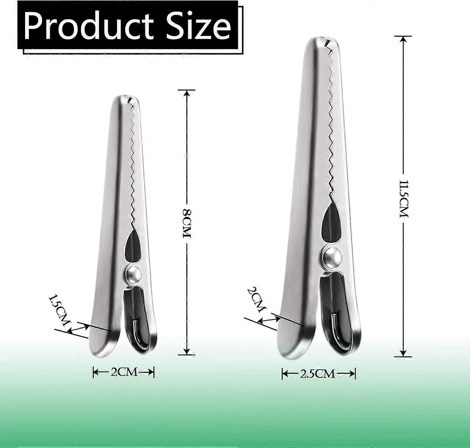 10 PCS Metal Sachet Clips Stainless Steel Powerful Spring Clips Close ...