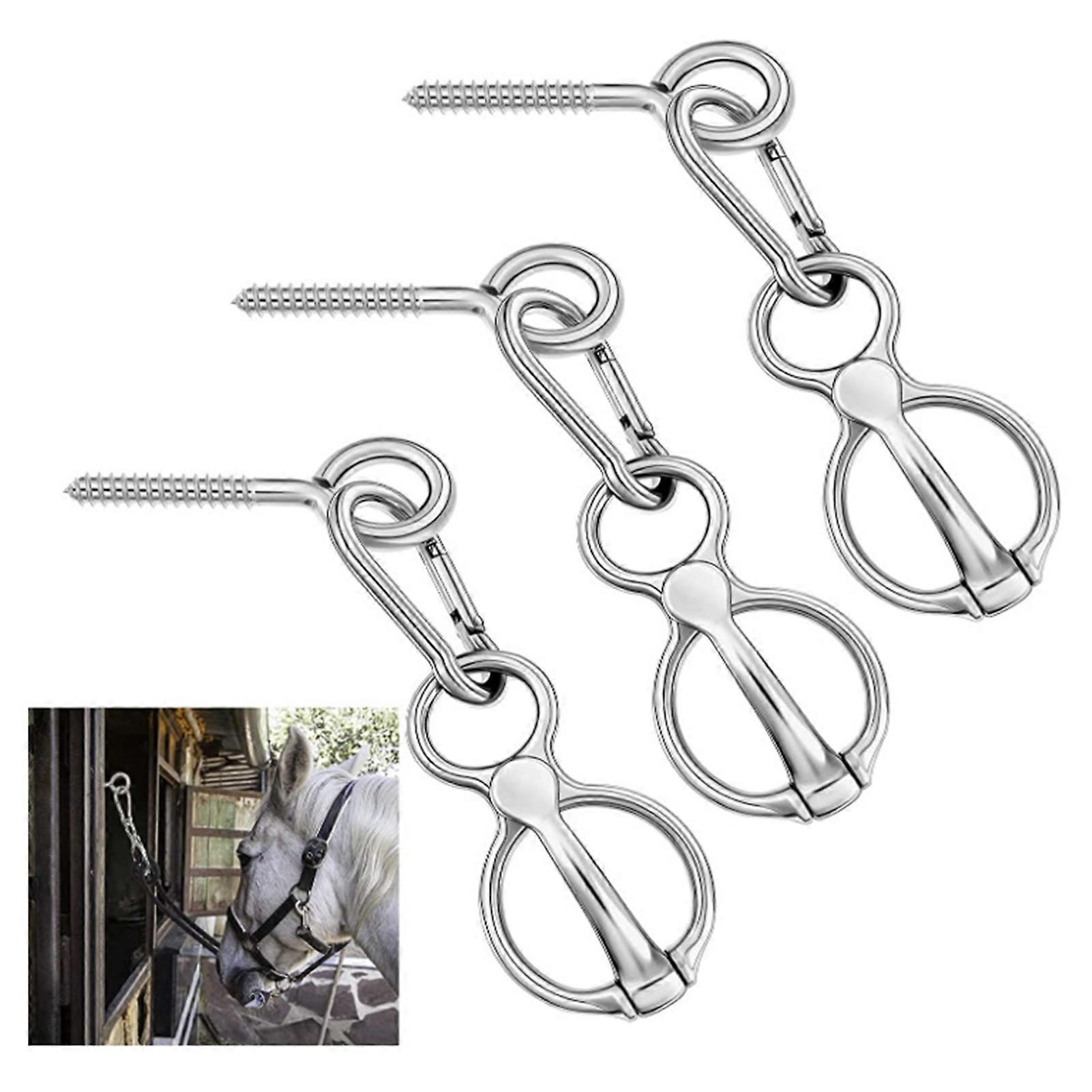 1 Set Heavy-Duty Horse Tie Ring Rustproof Quick Release Prevent Pulling ...