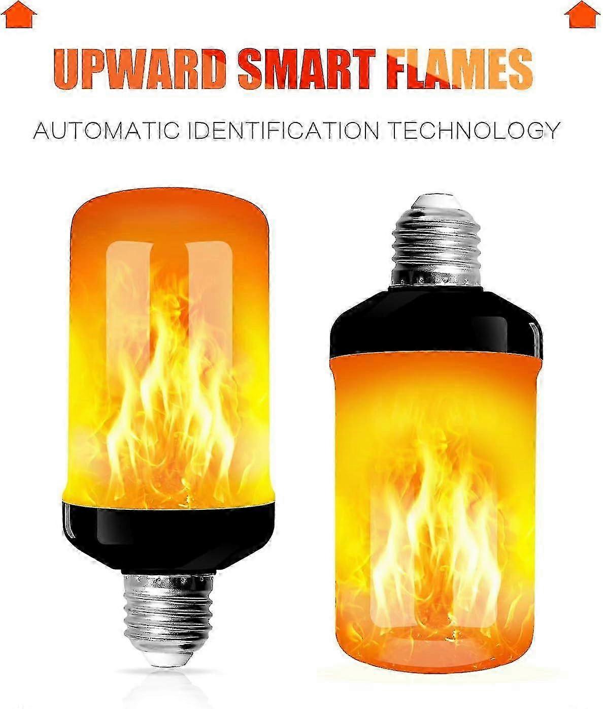 4 Pack E27 Flame Light Bulbs 4W Base LED Flame Effect Bulbs 4 Lighting ...