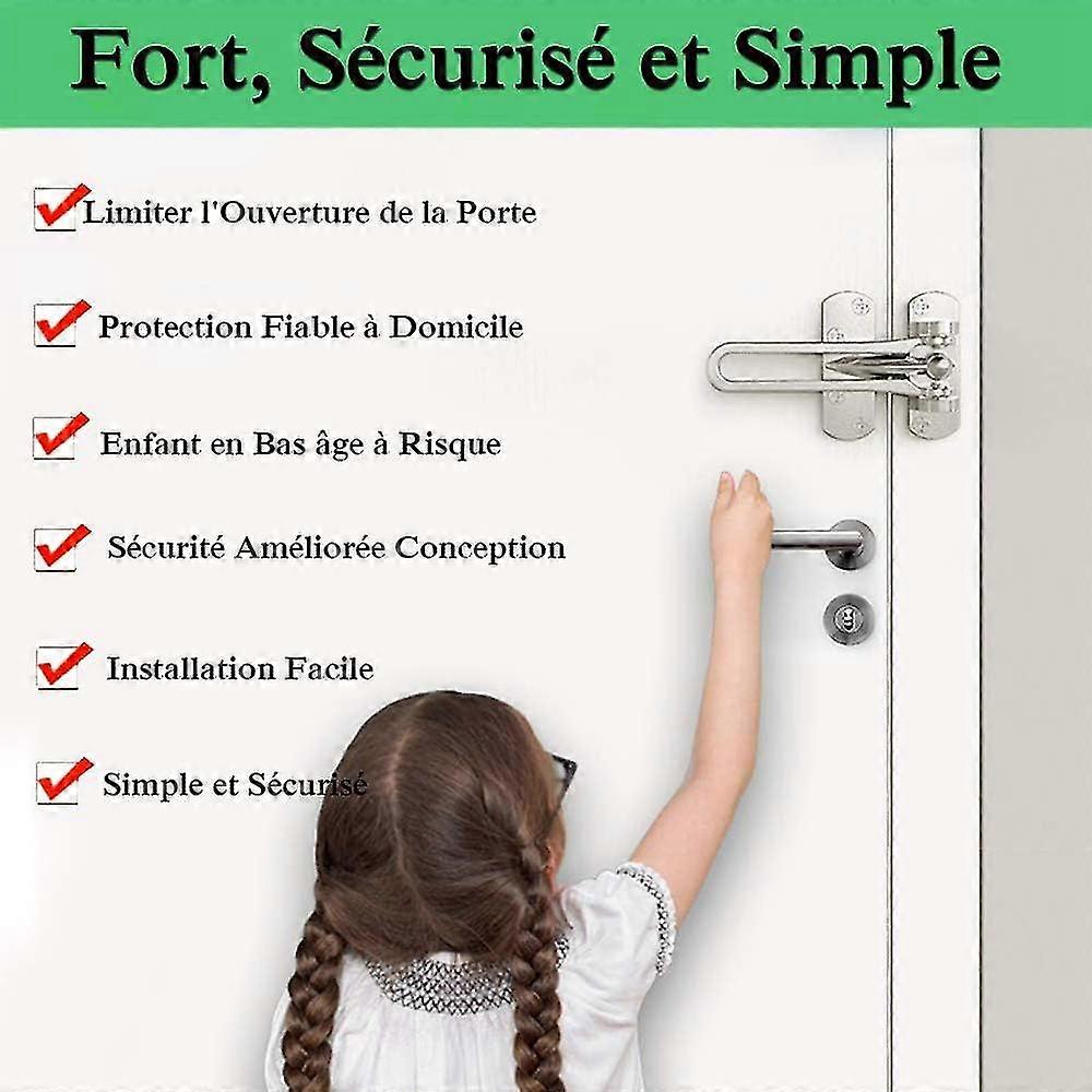 2Pack Security Door Steel Window Guard Latch Entrance Door Without ...