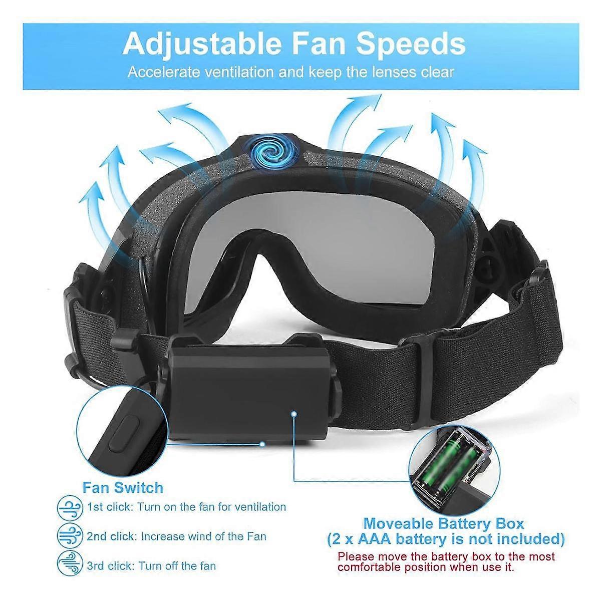 Anti Fog Goggle with Fan and Interchangeable Lens, Goggles & Glasses ...