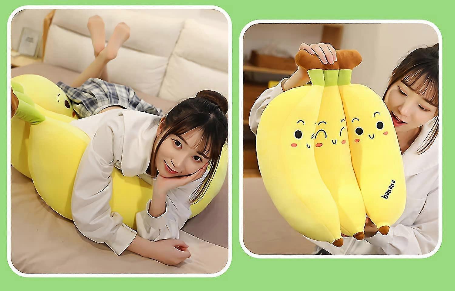 banana plush toy cute cartoon stuffed fruit pillow for home decor kids ...