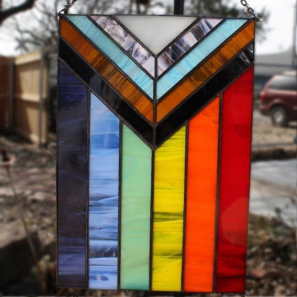 Progress Pride Stained Glass Flag, Pride Flag Suncatcher for Windows ...