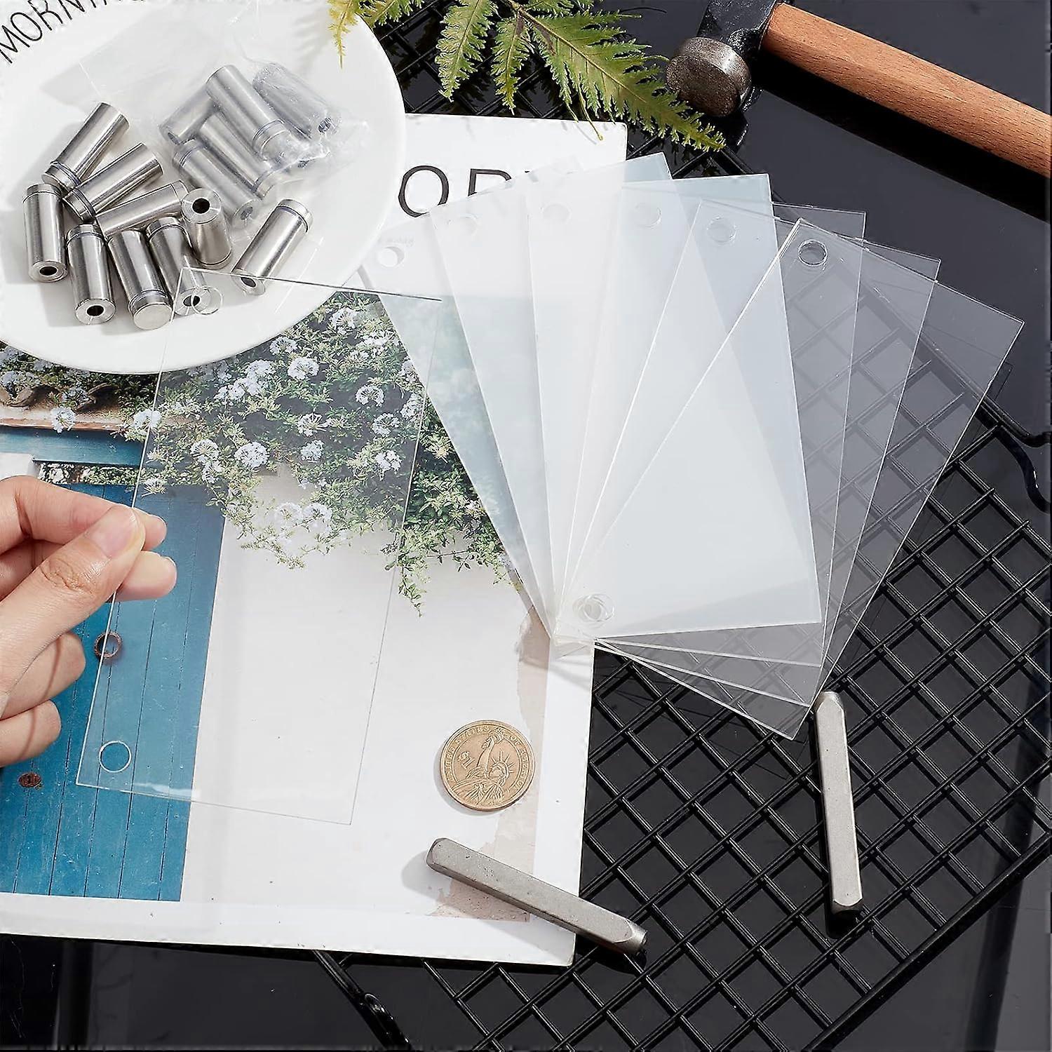 8 Sets 6 X 3 Inch Acrylic Wall Name Plate Clear Office Door Mount Name ...