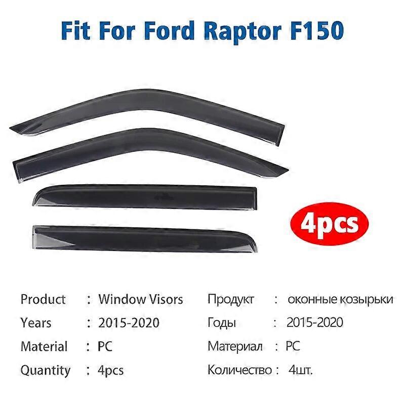 FOR Ford Raptor F-150 F150 Window Visor Vent Cover Awning Trim Shelters ...