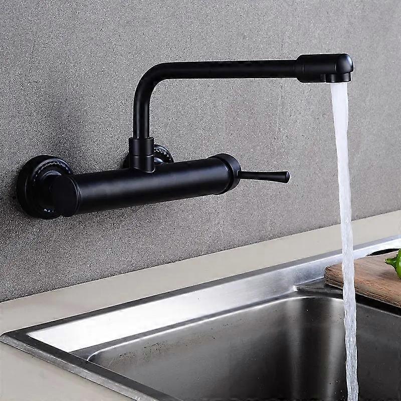 New Arrival Brass Wall Mounted Black Kitchen Mixers Dual Hole Single ...