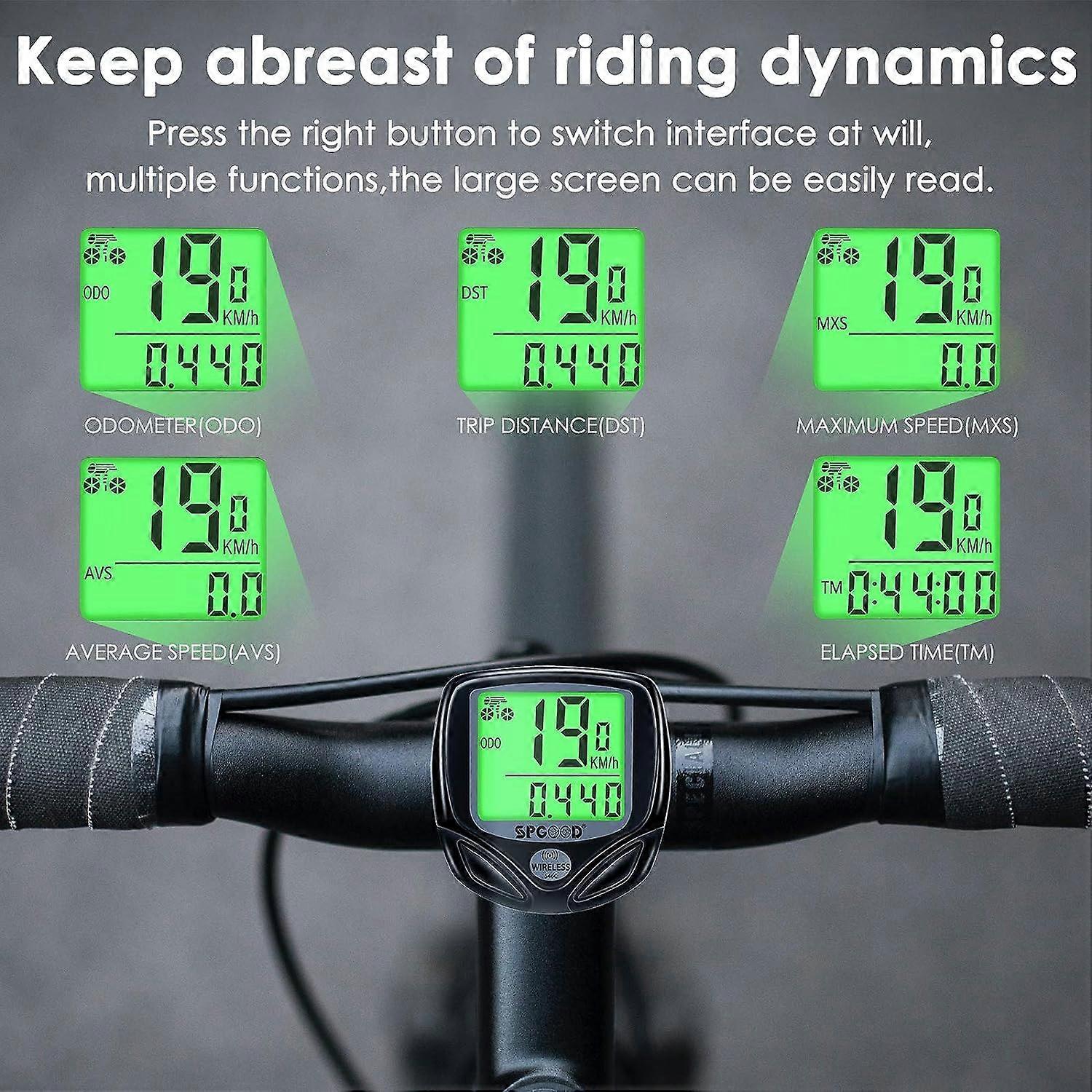 Bicycle computer wireless IP54 waterproof 16 functions bicycle computer ...