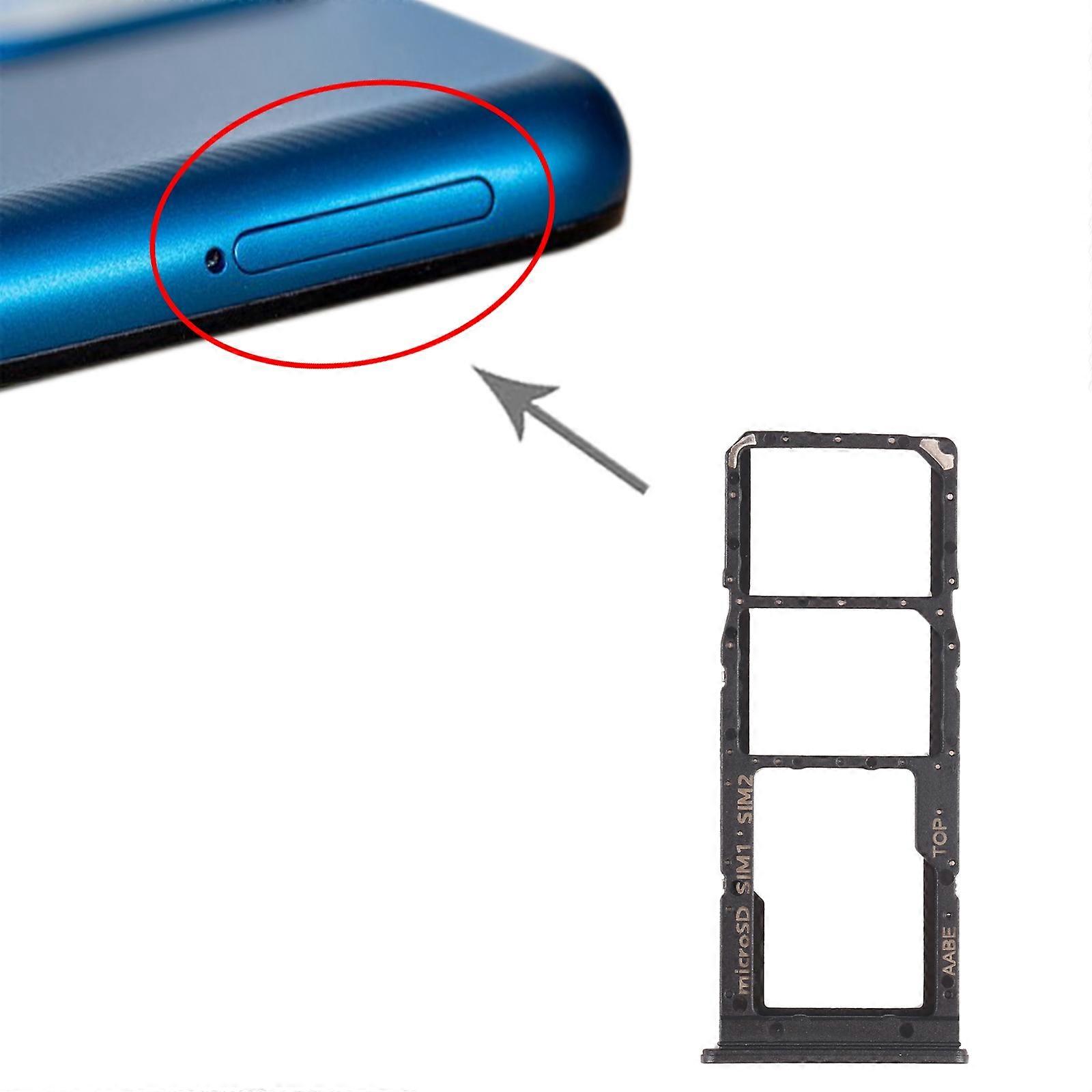 For Samsung Galaxy A12 SM-A125 SIM Card Tray + SIM Card Tray + Micro SD ...