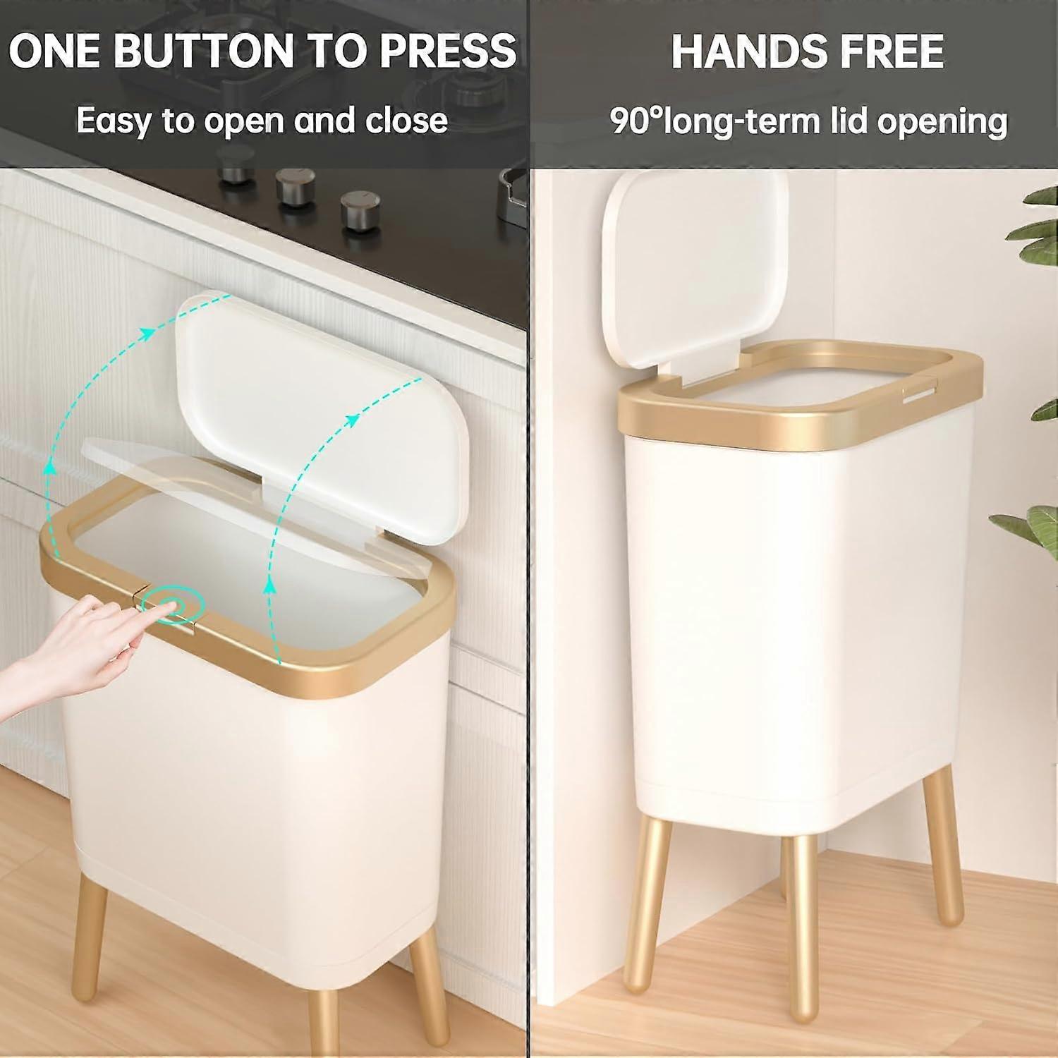 White Kitchen Trash Can for Kitchen 4 Gallon | Fruugo UK