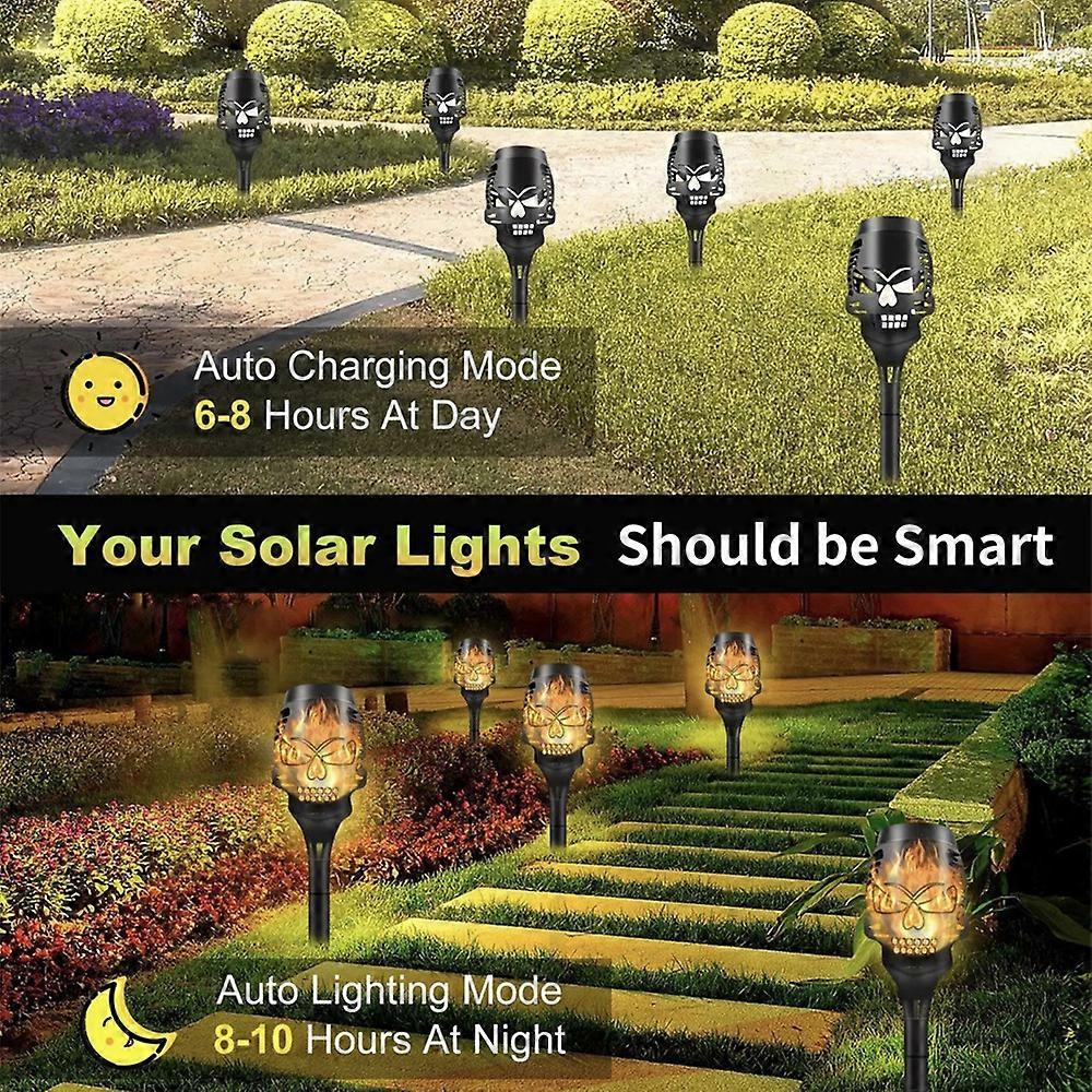 Solar Lights Outdoor Garden, 12led Solar Flame Lights Outdoor, Ip65 ...