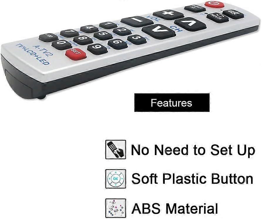 2025 Newest LuckyStar Big Button Universal Remote Control A-TV2 ...