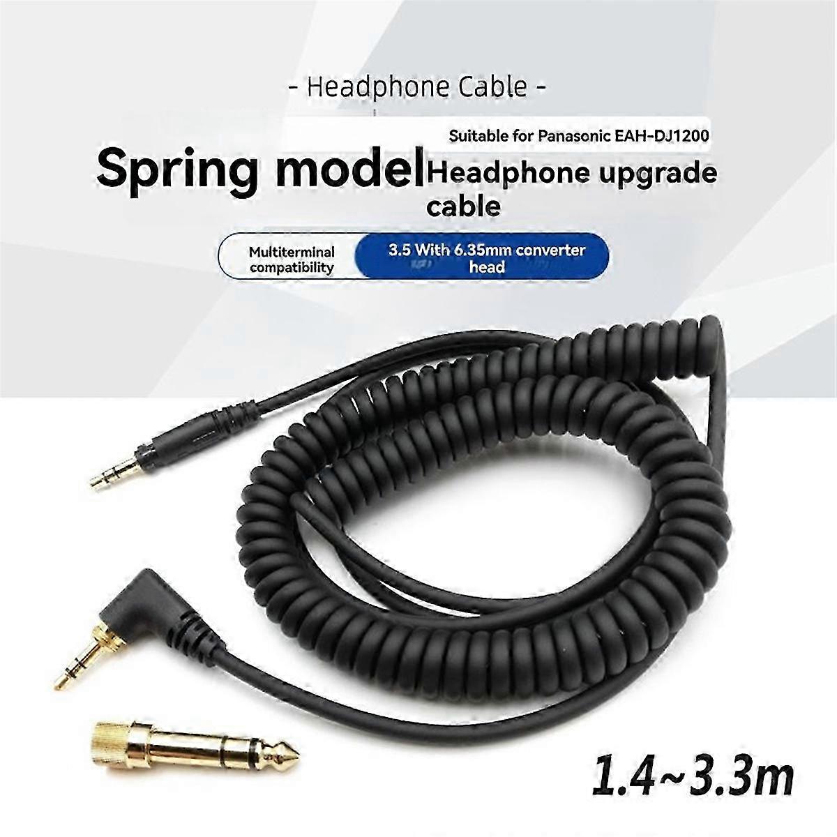 Technics EAH-DJ1200 Replacement Headphone Cable - Spring Coiled Audio ...