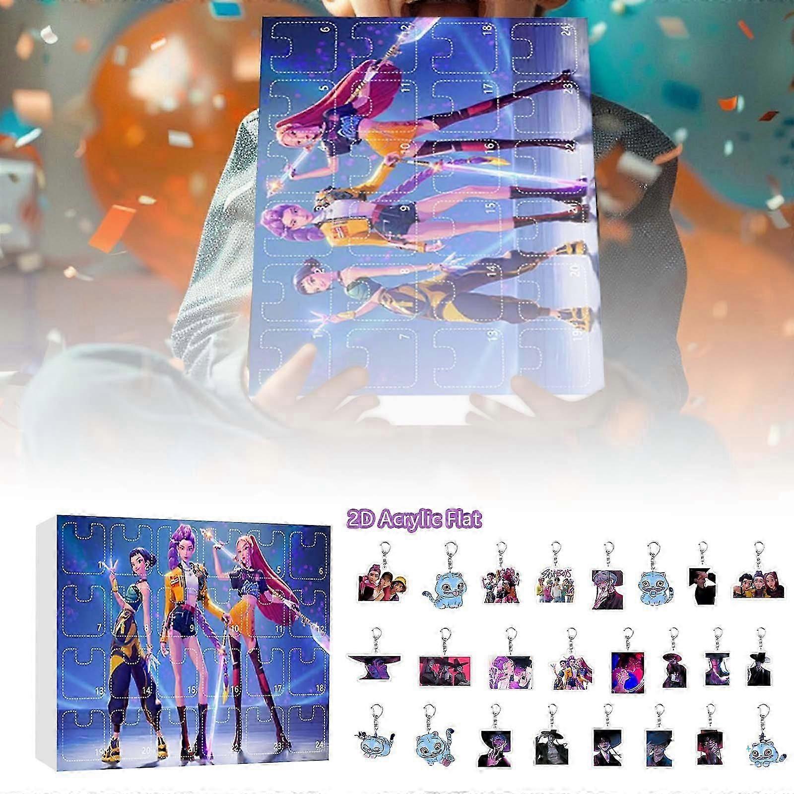K-pop Demon Hunters Themed Acrylic Advent Calendar with 24 Surprise ...