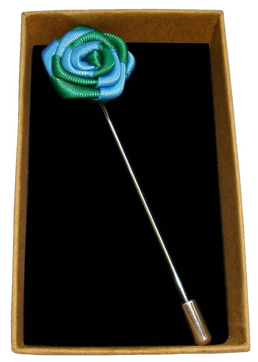 Bassin and Brown Two Colour Rose Jacket Lapel Pin - Blue/Green | Fruugo US