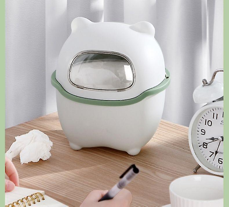 Desktop Trash Can - Cute Bear Desktop Trash Can With Flip Lid - Trash ...