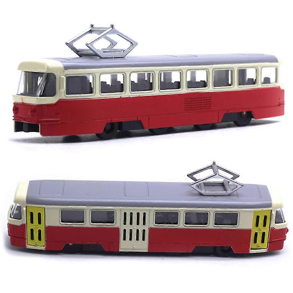 Classic Train Tram Diecast Pull Back Model With Led Music Developmental ...