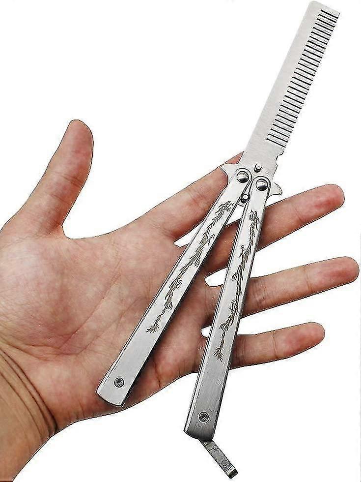 Butterfly Comb Stainless Steel Folding Comb Balisong Metal Comb Tool ...