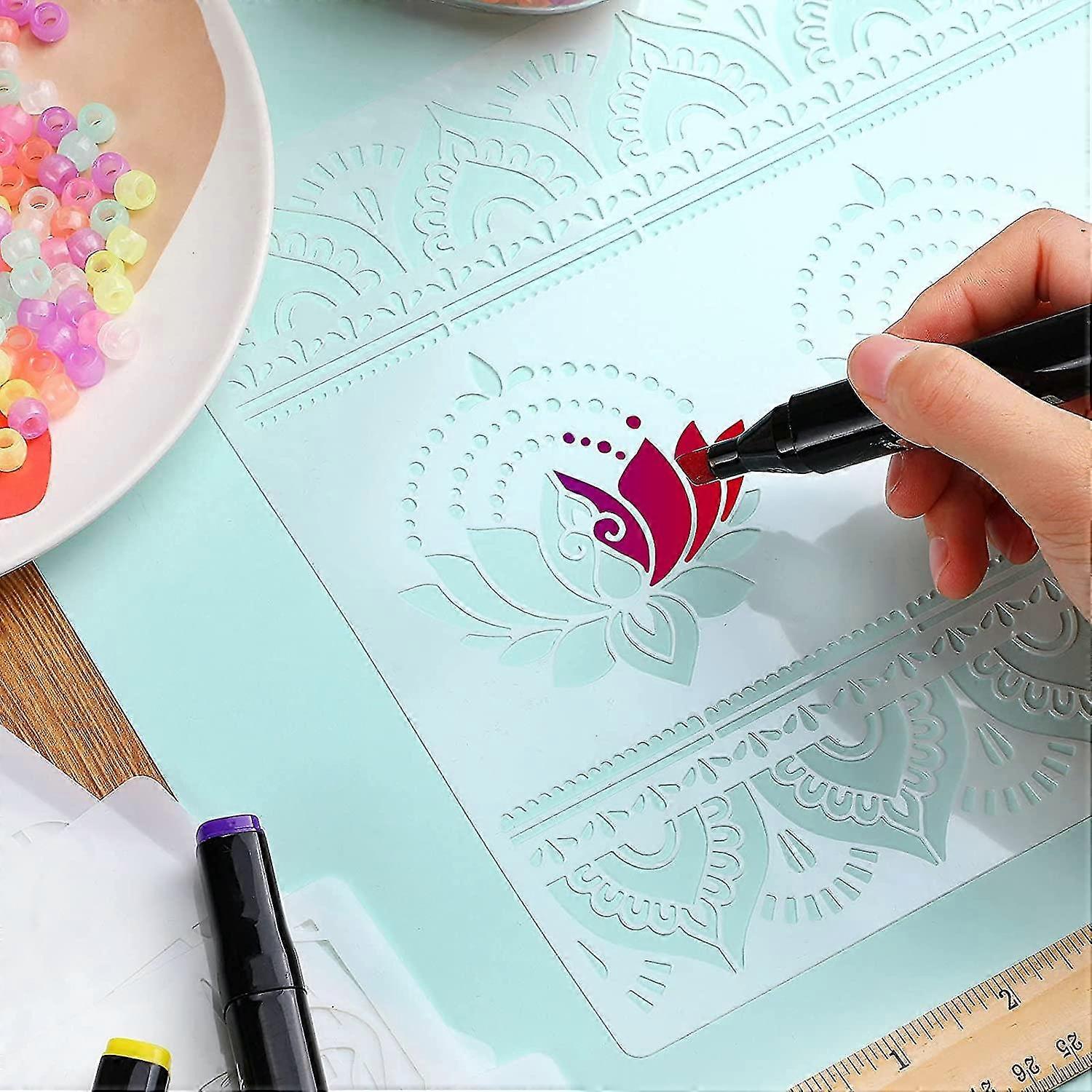 12 Pieces Large Mandala Stencil Reusable Mandala Painting Templates 8.3 ...