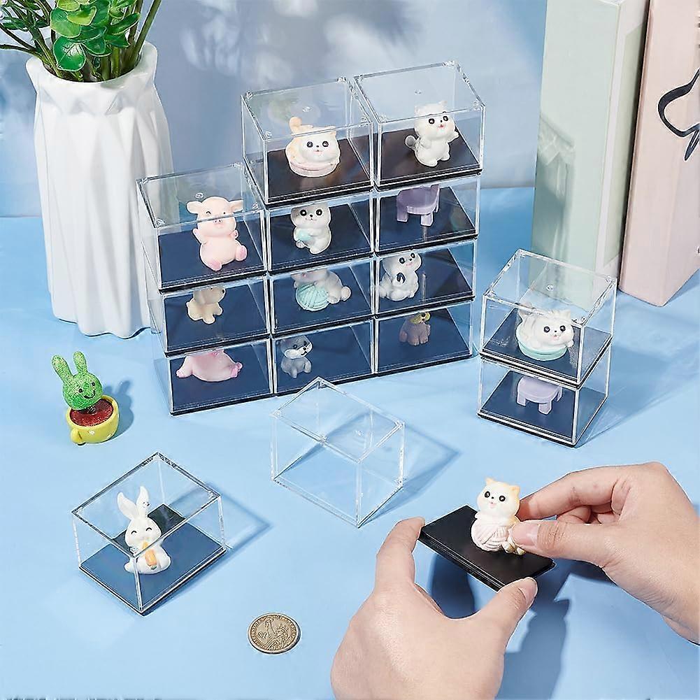 12 PCS Minifigures Display Case 2.4x2x1.9inch Stackable Model Display Case Clear Acrylic Display ...