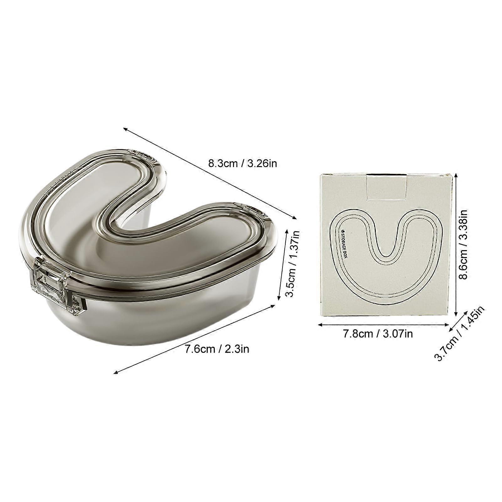 Retainer Case, Partial Denture Storage Box, U Shaped Night Guard Case ...